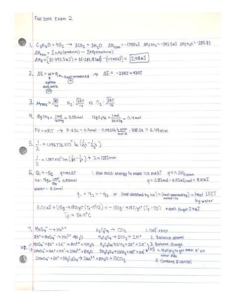 Fall 2019 Exam 2 Exam Practice CHE 131 Studocu
