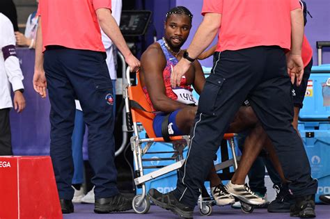 Jo 2024 Athlé Noah Lyles évacué Sur Fauteuil Roulant Après Le 200m