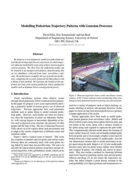 Modelling Pedestrian Trajectory Patterns With Gaussian Processes Pdf