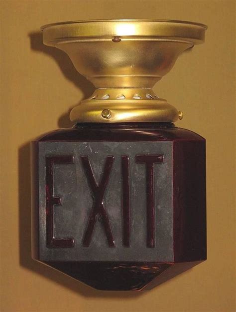 Three Matching 1920s Ruby Red Triangle Exit Signs Priced Each At 1stdibs