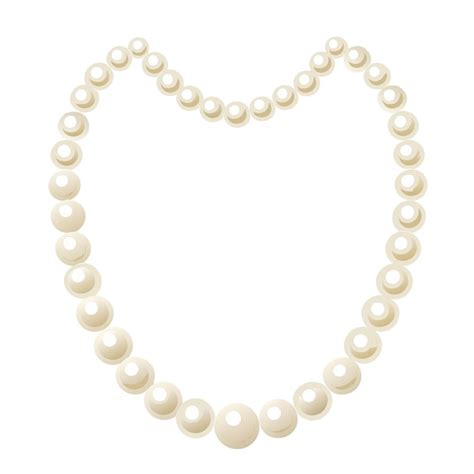 Premium Vector Pearl Necklace Isolated Illustration Vector