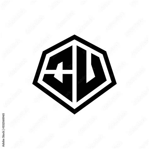 Ov Monogram Logo With Hexagon Shape And Line Rounded Style Design