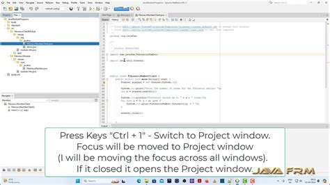 Apache Netbeans Ide 21 Tutorial Short Cut Key Ctrl 1 Switch To