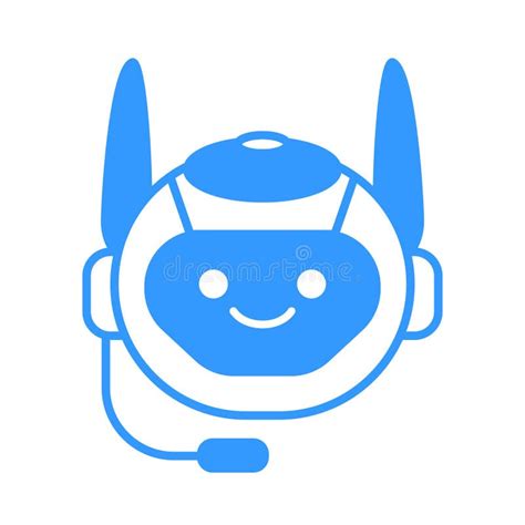 Robotic Assistant Icon With Headset Sign Robot Chat Bot Icon Design