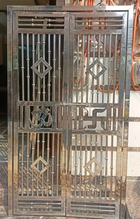 Polished Stainless Steel Double Door For Home Thickness 14mm At