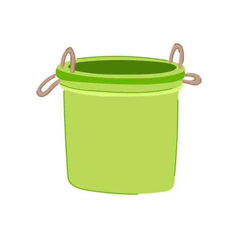 Vacío El Plastico Cubeta Dibujos Animados Vector Ilustración 23247414