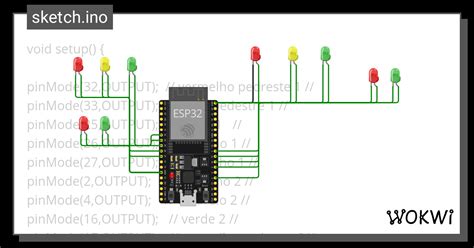 Semaforo EXP 32 Copy Wokwi ESP32 STM32 Arduino Simulator