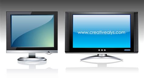 Lcd Monitor Vector Wow Vectors