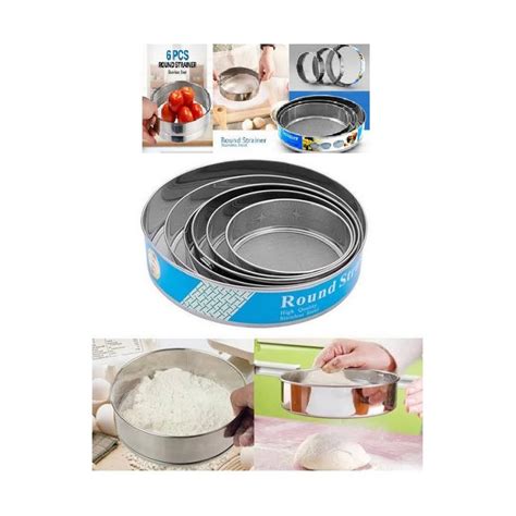 Pack Of 6 Pcs Stainless Steel Round Strainer Set