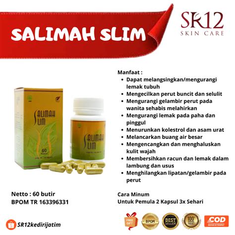Jual Salimah Slim Obat Diet Herbal Sr12 Peluntur Lemak Kotor Shopee