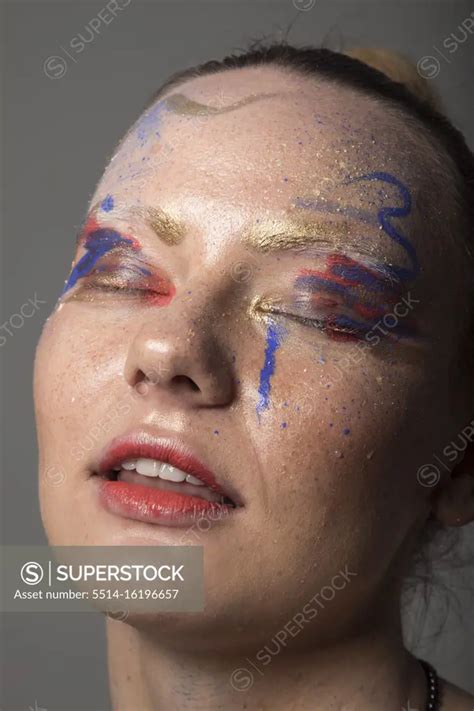 Beauty Portrait With Fashion Colourful Make Up Art Superstock