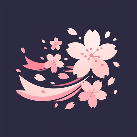 Japanese cherry blossoms floating gently in the breeze | Premium AI-generated vector