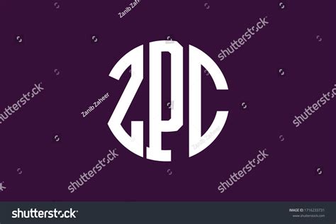 Zpc Circle Emblem Abstract Monogram Letter Stock Vector Royalty Free