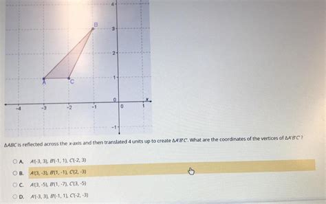 [answered] Δabc Is Reflected Across The X Axis And Then Translated 4 Kunduz