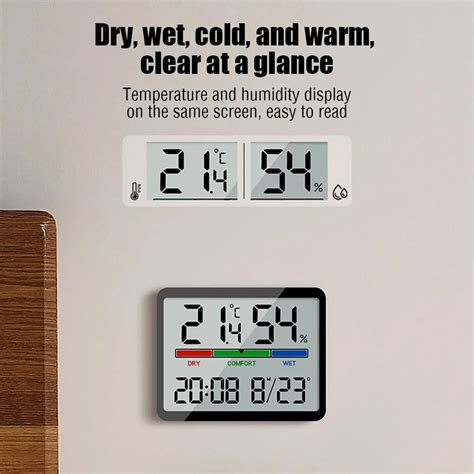 Ultra Thin Electronic Clocks Multifunctional Temperature Humidity LCD Digital Disply Alarm Clock