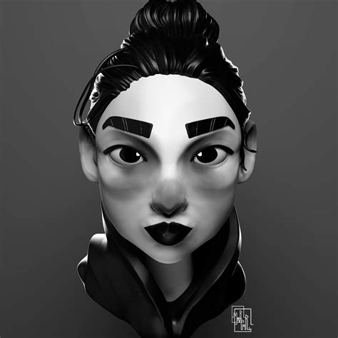 Perrine Desby Black And White Portrait