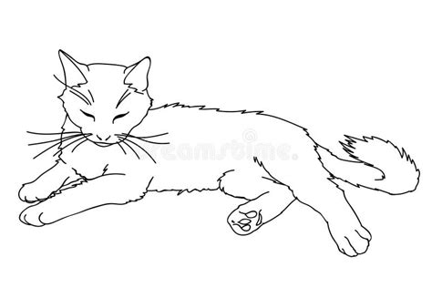 How To Draw A Simple Cat Lying Down