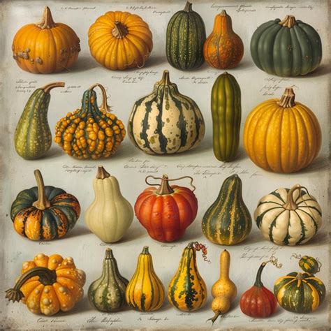A Detailed Visual Of Different Types Of Squash Premium Ai Generated Image