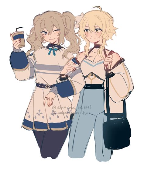 Lumine And Barbara Genshin Impact Drawn By Emorboobs Danbooru