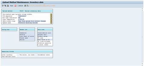 CX F SAP Tcode Method For Uploading Inventory Data