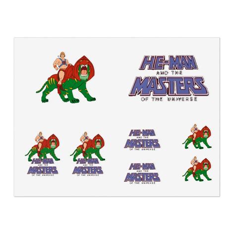 He Man Sticker Sheet Etsy