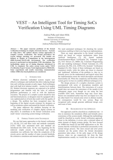 Pdf Vest An Intelligent Tool For Timing Socs Verification Using Uml