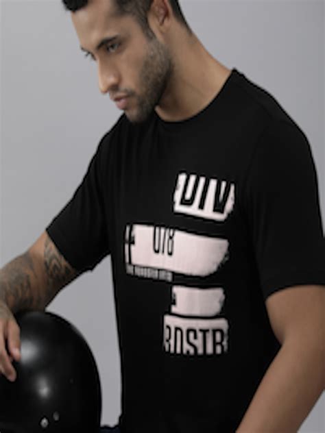 Buy Roadster Men Black And Off White Brand Logo Printed Pure Cotton T