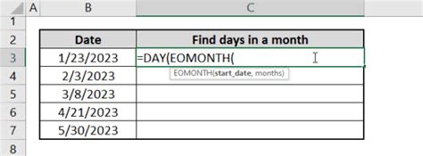 Find The Number Of Days In A Month With Excel Formula 2024