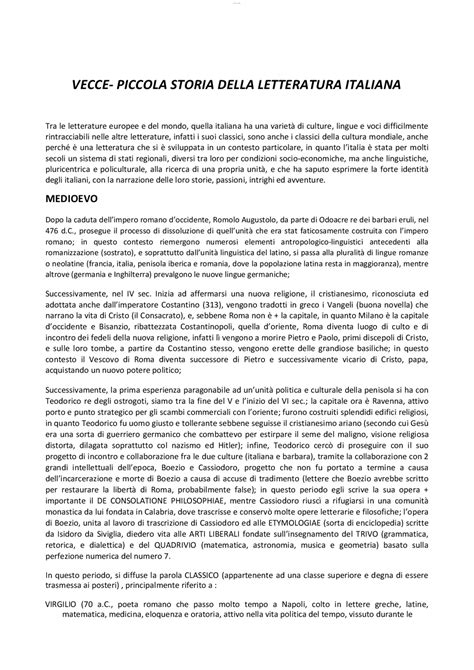 Riassunto Manuale Vecce Docsity