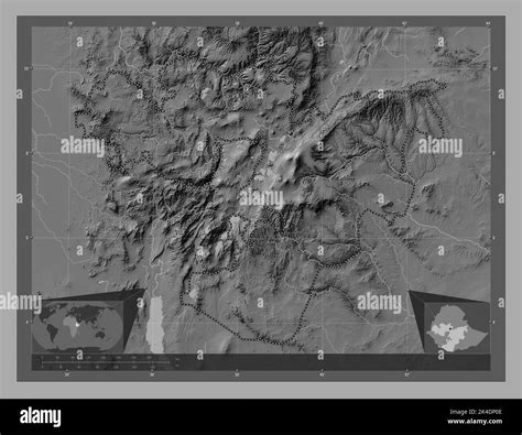 Oromia State Of Ethiopia Bilevel Elevation Map With Lakes And Rivers