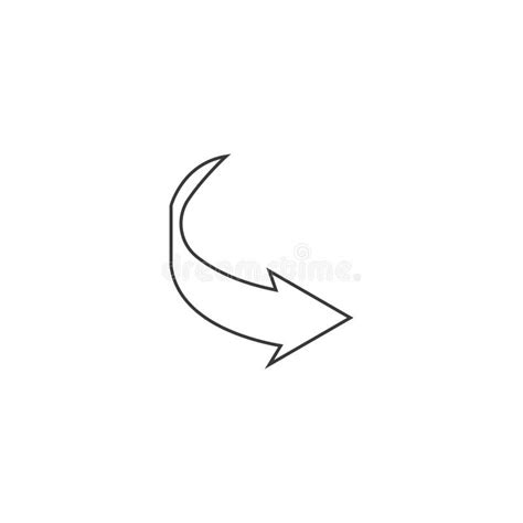 Line Curved Arrow Icon Vector Curve Arrow Icon Stock Illustration