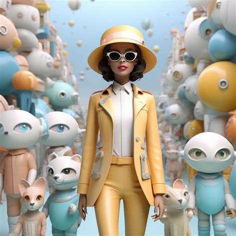 Premium Vector 3d Render Of A Beautiful Woman Wearing A Fashionable
