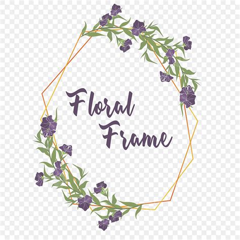 Purple Flowers Frame Vector Art Png Elegant Purple Flower Frame
