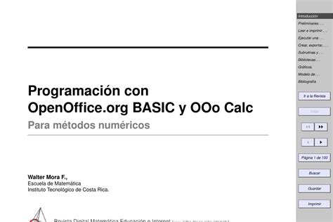 Programación con OpenOffice org BASIC y OOo Calc TEC Digital