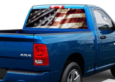 American Flag Back Truck Window Decal