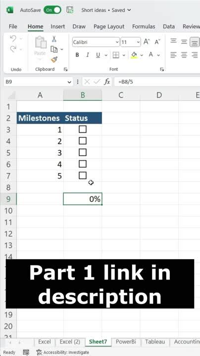 Itaai On Linkedin Checkboxes In Excel With Progress Bar And Dashboard Card