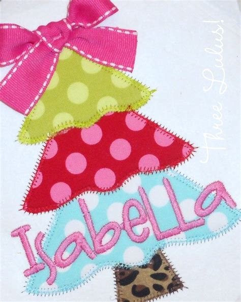 Personalized Christmas Tree Applique Design