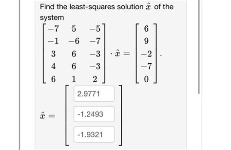 Solved Find The Least Squares Solution X Of The System