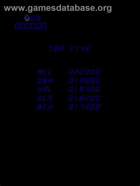 Tac Scan Arcade Artwork High Score Screen