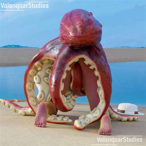 Rule 34 3d 3d Artwork Beach Beach Background Beach Sex Cephalopod Embracing Female Female