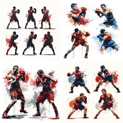 Premium Vector Set Of Boxing Vector White Background Isolat