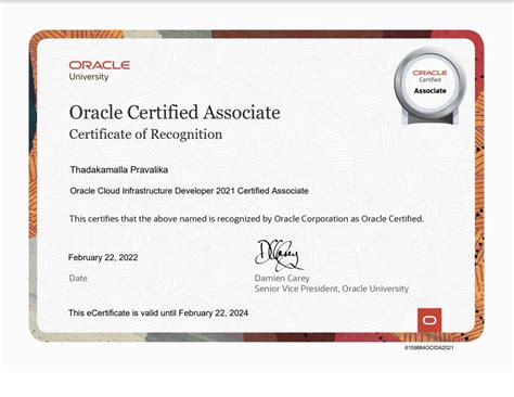 Pravalika Thadakamalla On Linkedin Kluniversity Oraclecloud Oracle