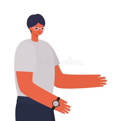 Man With Black Hair And Glasses Stock Vector Illustration Of Glasses
