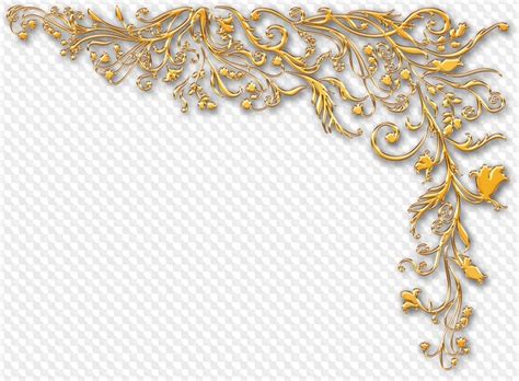 Psd Png Esquinas Doradas Para Dise O Sobre Fondo Transparente