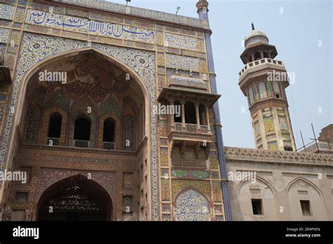 The Masjid Wazir Khan Mosque In The Old Walled City Of Lahore