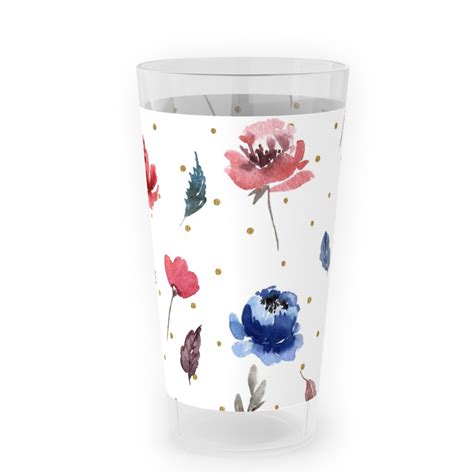 American Glory Flowers With Gold Dots Multi Outdoor Pint Glass