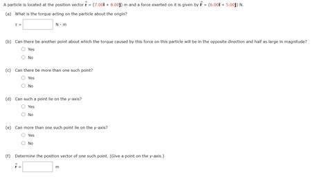 Solved A Particle Is Located At The Position Vector R