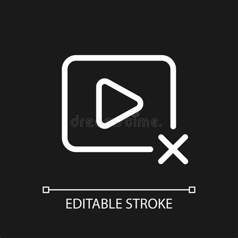 Delete Video Pixel Perfect White Linear Ui Icon For Dark Theme Stock Vector Illustration Of