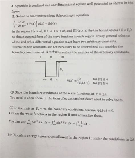 solved 4 a particle is confined in a one dimensional square