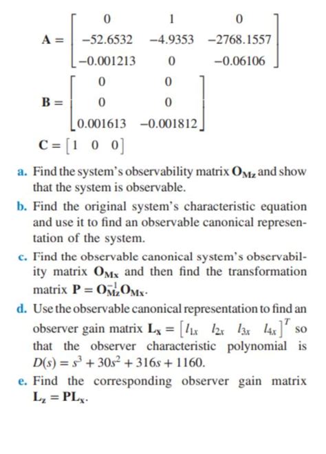 Solved We Want To Use An Observer In A Textile Machine Chegg